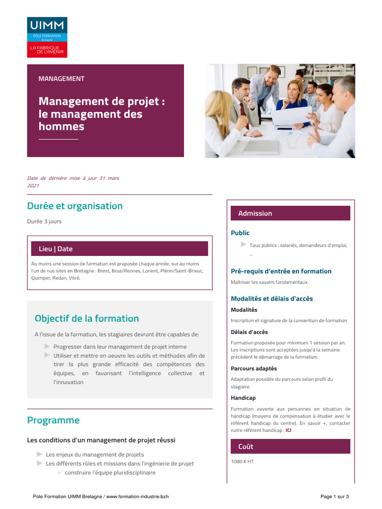 Formation en Management de Projet 3J | PDF | Pédagogie | Gestion de projet