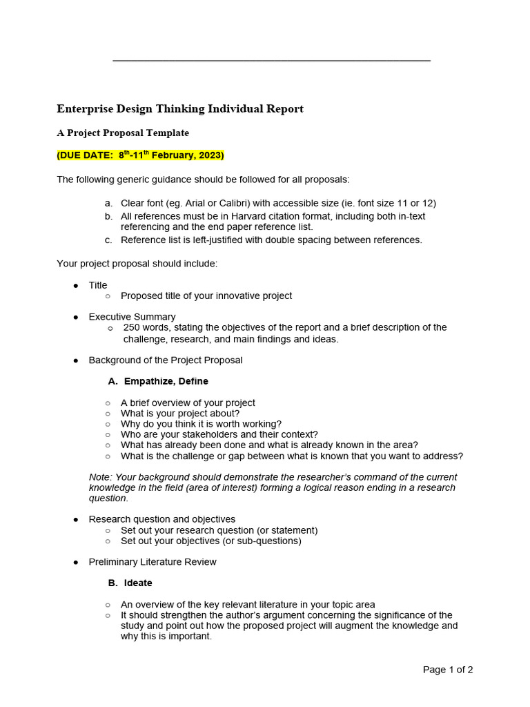 Enterprise Design Thinking Report Template | PDF | Project Management ...