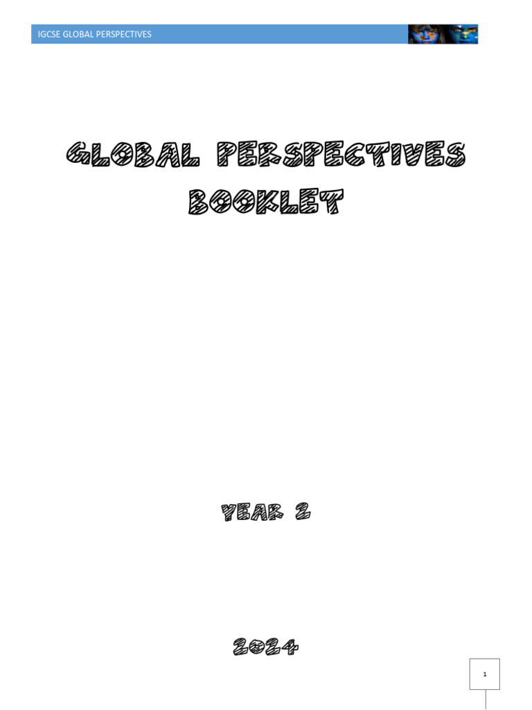 IGCSE Global Perspectives BOOKLET Year 2 | PDF | Sustainability | Cognition
