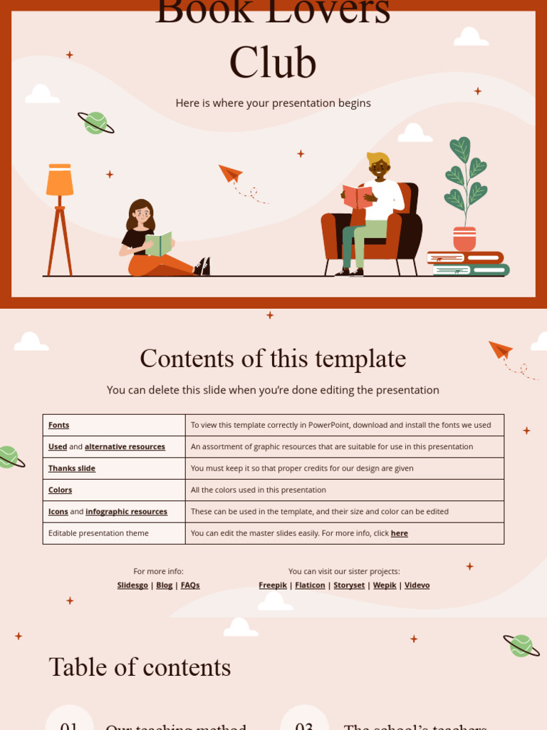Book Lovers Club by Slidesgo | PDF