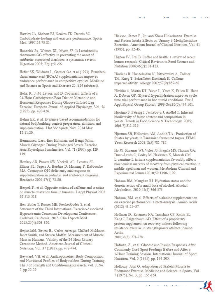References and Glossary of Key Words - : International Sports Sciences | PDF | Sports Nutrition ...