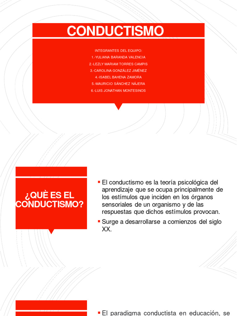 CONDUCTISMO | PDF | Comportamiento | Reforzamiento