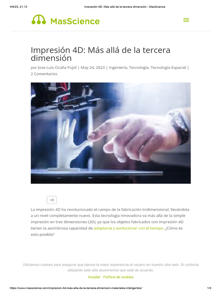 Impresión 4D: Innovación más allá del 3D | PDF | Robot | Robótica