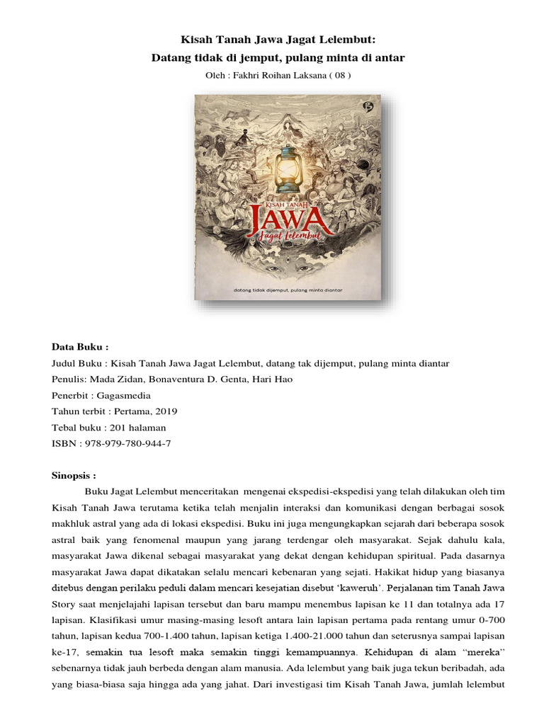 Resensi Novel Kisah Tanah Jawa Jagat Lelembut | PDF