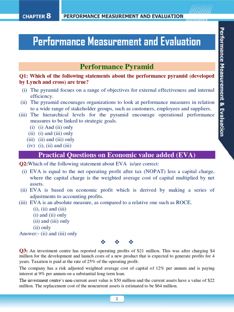 Chapter 8 Performance Measurement Evaluation Nov2020 1 Pdf