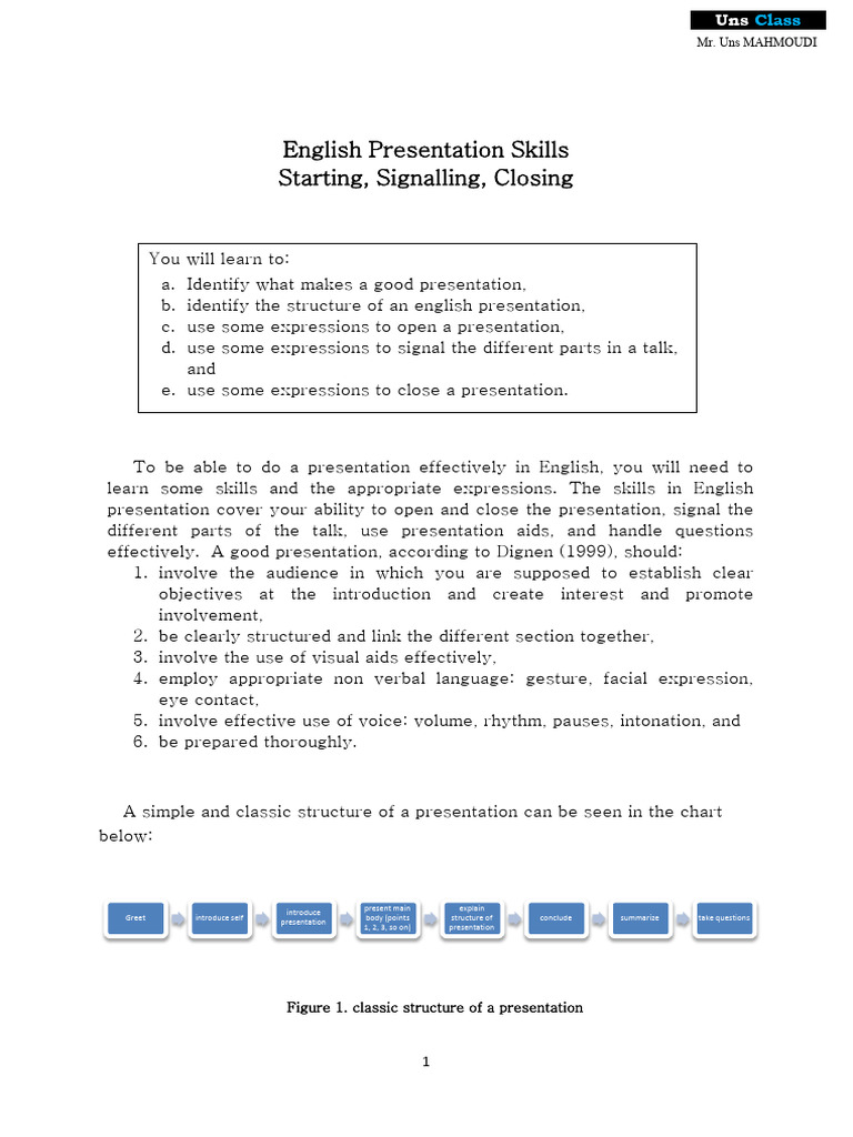 Presentation Skills (Uns Class) | PDF | Nonverbal Communication ...