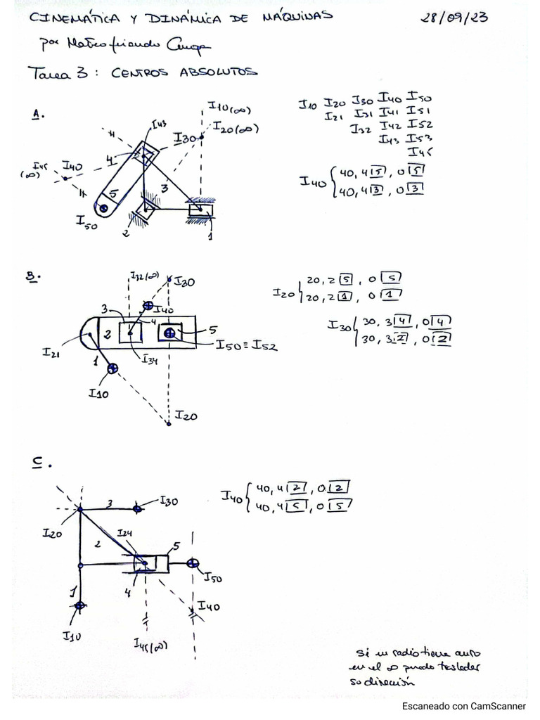 Cinemática y Dinámica - Tarea 3 - M. Iriondo | PDF