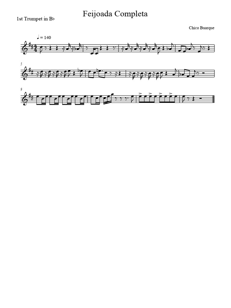 Feijoada Completa - Trompete | PDF