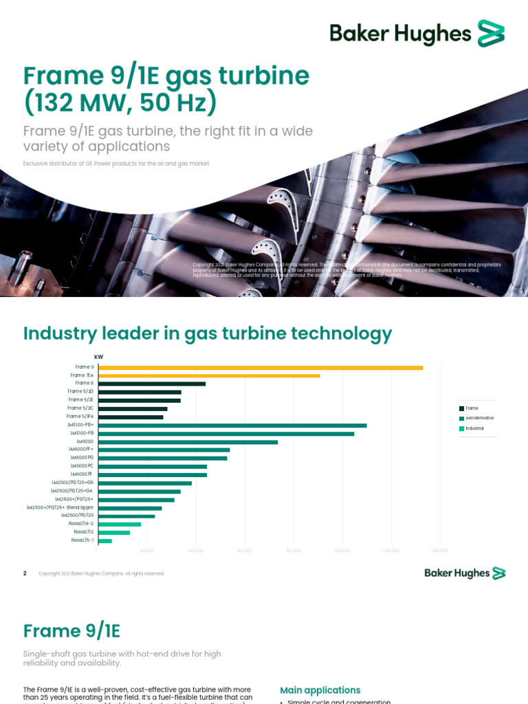BakerHughes Frame91E Overview-060121 | Download Free PDF | Gas Turbine | Gas Technologies