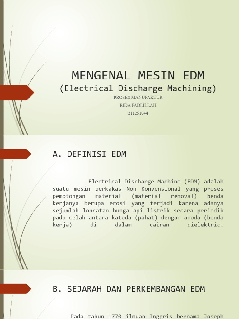 Mengenal Mesin Edm - Proses Manufaktur 1 Rida F | PDF