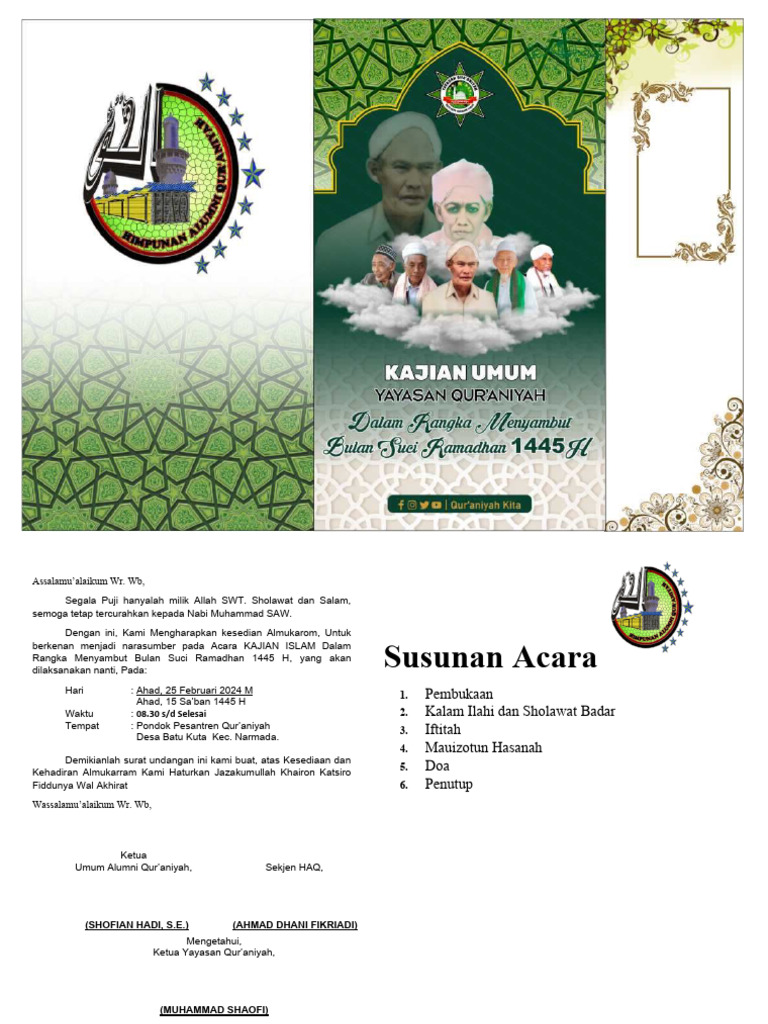 Undangan Kajian Islam Ramadhan 1445 H | PDF | Agama & Spiritualitas