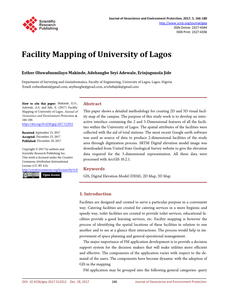Facility Mapping of University of Lagos | PDF | Geographic Information System | Topography