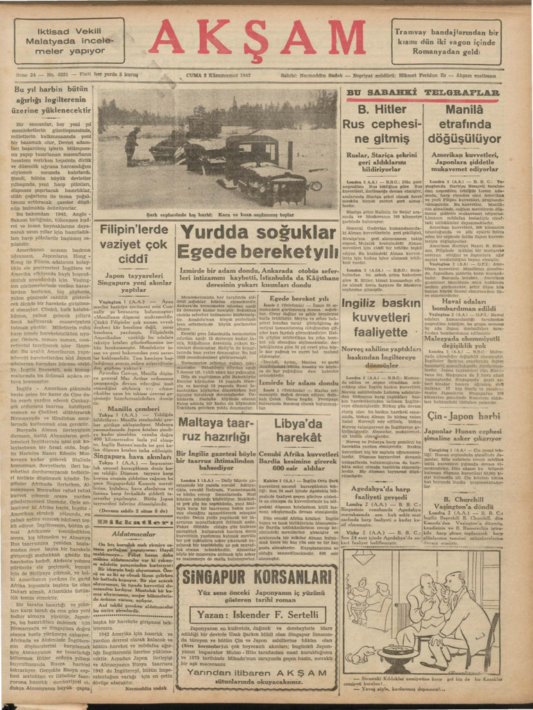 Aksam 1942 Kanunusani 2 | PDF
