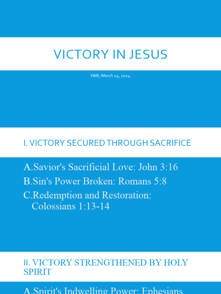 Sermon On Victory in Jesus | PDF