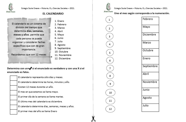 Calendario: Meses y Organización Temporal | PDF | Calendario
