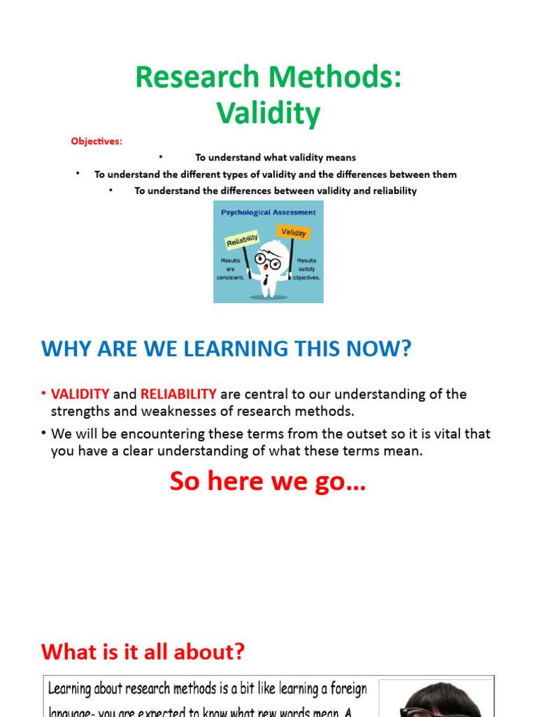 Validity | PDF | Validity (Statistics) | Experiment