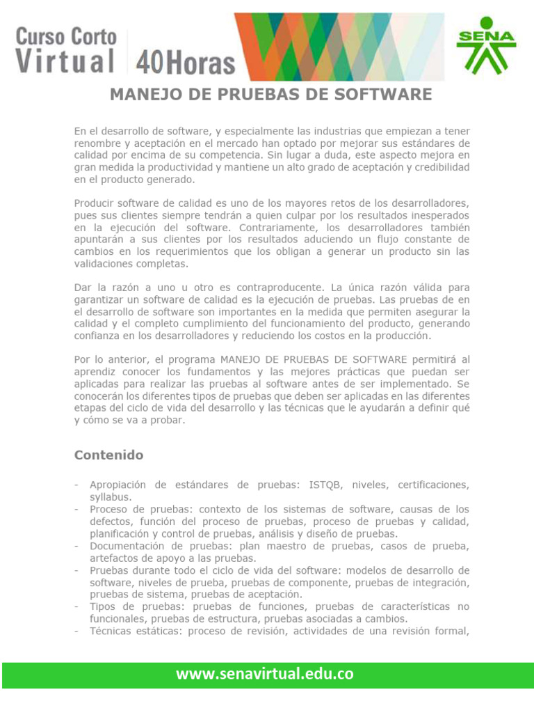 Manejo de Pruebas de Software | PDF | Software | Calidad (comercial)