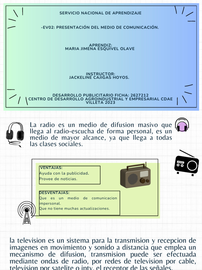 Presentación Del Medio de Comunicación. | PDF | Medios de comunicación ...