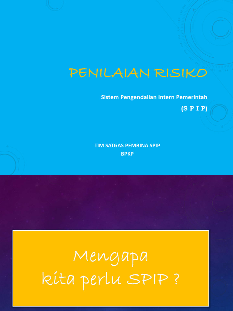 Penilaian Risiko: Sistem Pengendalian Intern Pemerintah (SPIP) | PDF