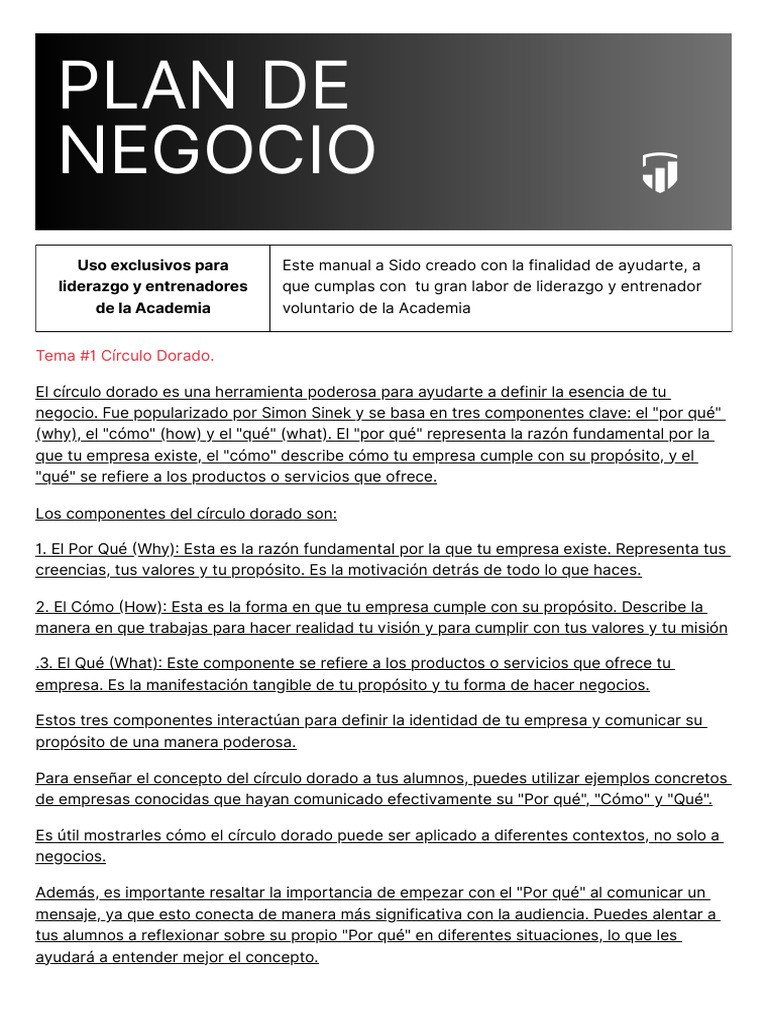 Manual Plan de Negocios Capitulos Ecuador | PDF | Plan de negocios | Marketing