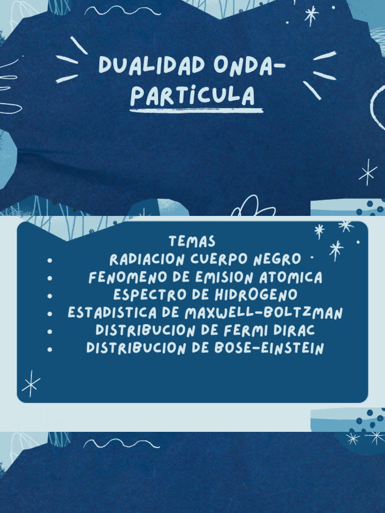 Dualidad Particula Fisica U3 | PDF | Espectro de emisión | Radiación ...