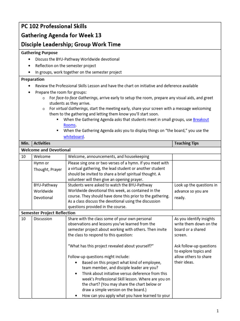 Pc102 Document w13GatheringAgenda | PDF | Microsoft Power Point | Human ...
