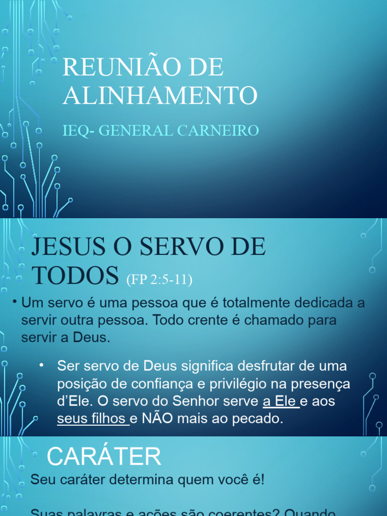 Reunião de Alinhamento | PDF | Jesus | Igreja cristã