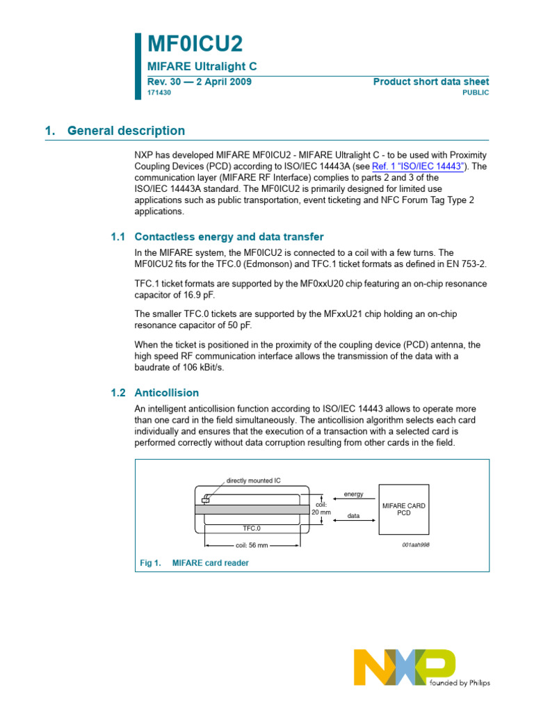 MIFARE Ultralight C | PDF | Computer Engineering | Electronics