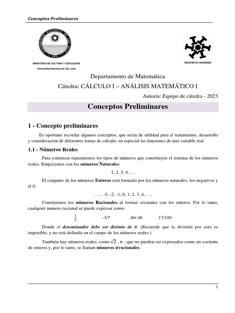 Tema 0 - Conceptos Preliminares | PDF | Desigualdad (Matemáticas) | Números