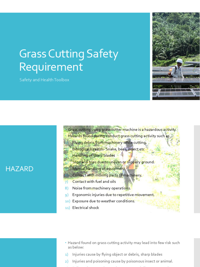 Grass Cutting Safety and Risk Control | PDF | Hazards | Safety