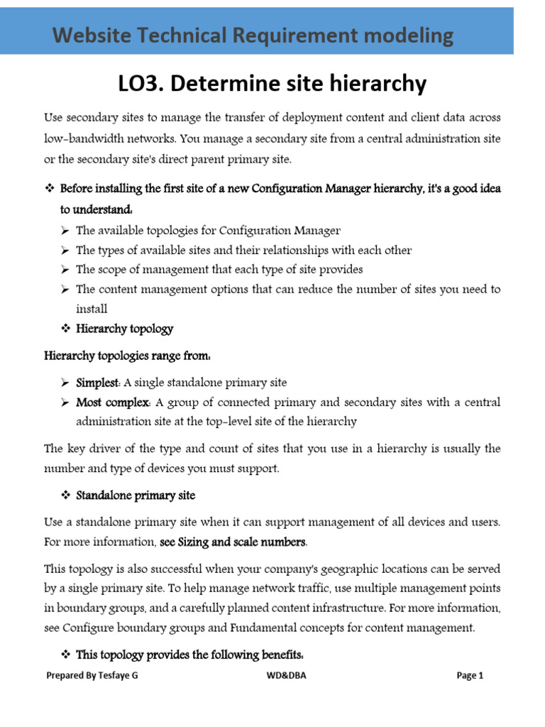 LO3 Determine Site Hierarchy | PDF