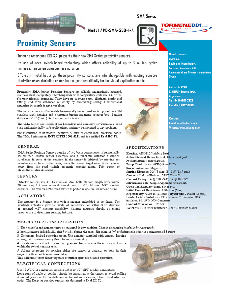 SMA-S500 - Catalogo Sensor Inductivo | PDF | Relay | Actuator