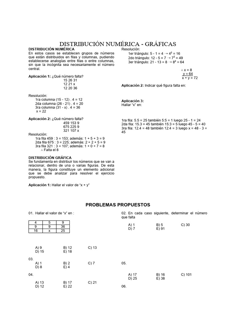 DISTRIBUCIÓN NUMÉRICA Etc4 | PDF | Razonamiento deductivo | Lógica