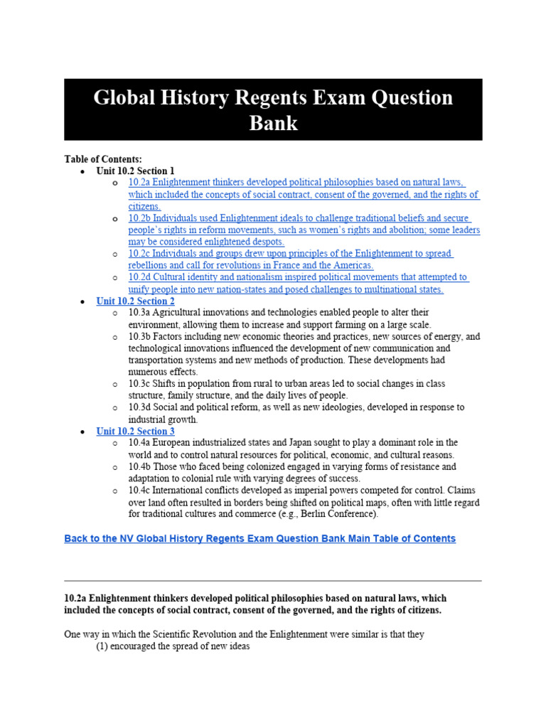 Global 10th Grade Unit 2a Enlightenment-French Rev-Nationalism | PDF ...