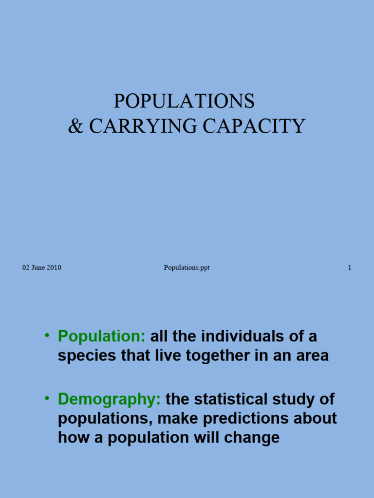 Population Carrying Capacity | PDF | Population | Population Growth