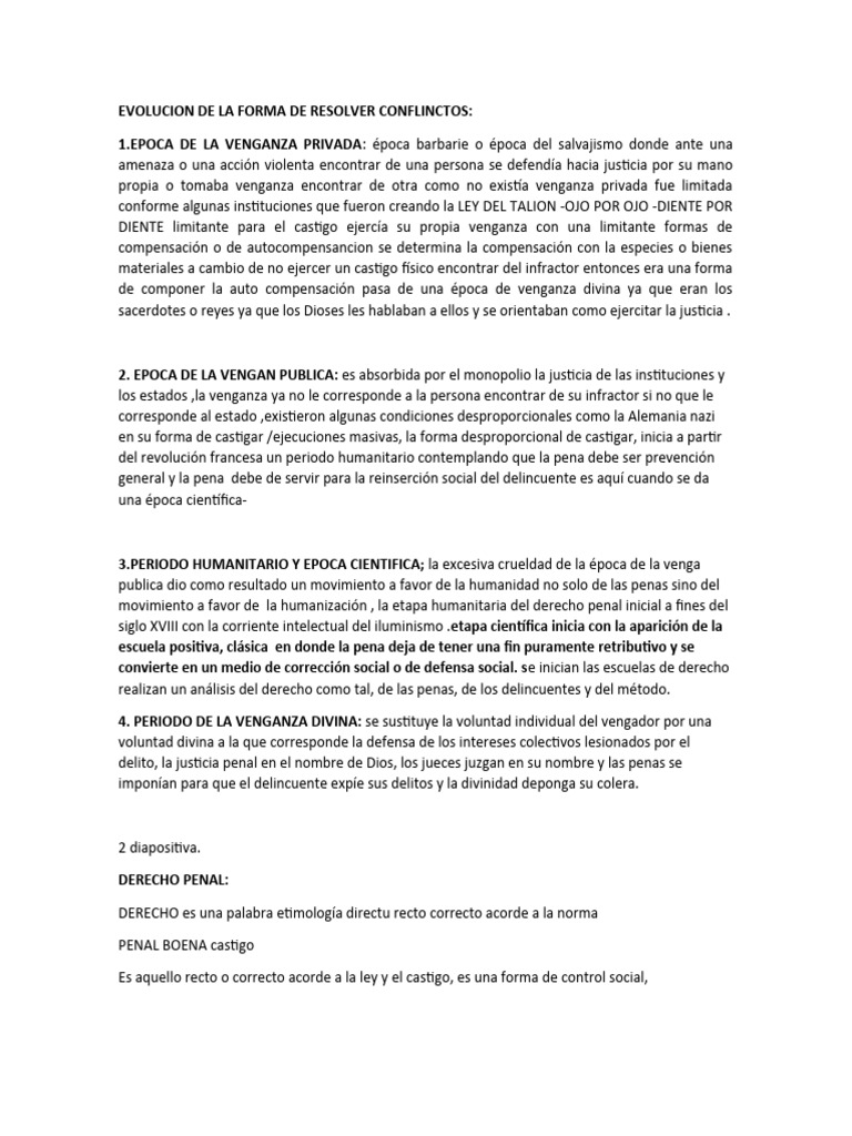 Evolución del Derecho Penal | PDF