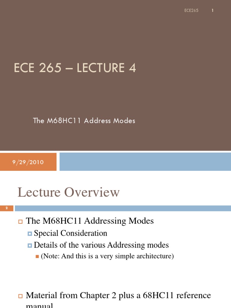 M68HC11 Addressing Modes Guide | PDF | Instruction Set | Computer Hardware