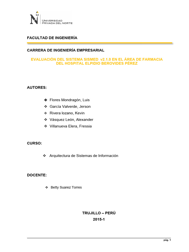 Trabajo Final Terminado T3 Arqui | PDF | Hospital | Farmacia