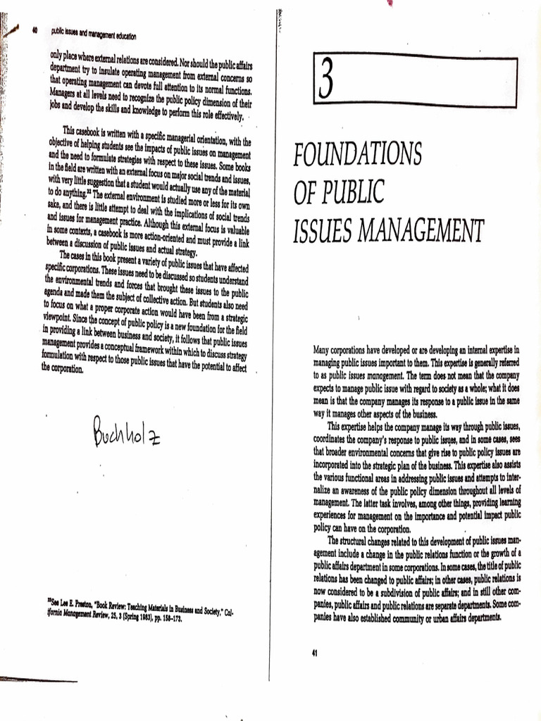 Buchholz - Management Response To Public Issues - Cap3 | PDF ...