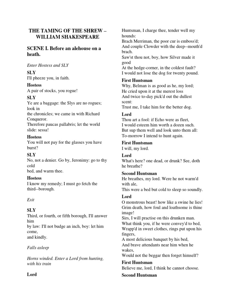 The Taming of The Shrew - Shakespeare | Download Free PDF | The Taming ...
