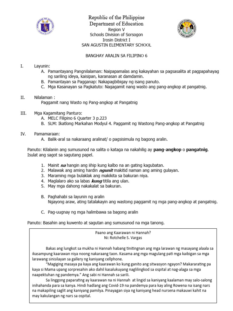 COT - Filipino 6 | PDF