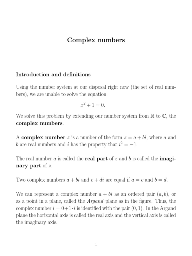 Complex Numbers | PDF | Complex Number | Equations