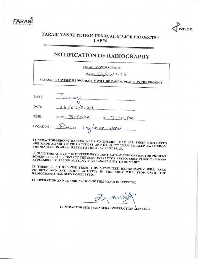 RT Notification & Supportive Documents | PDF