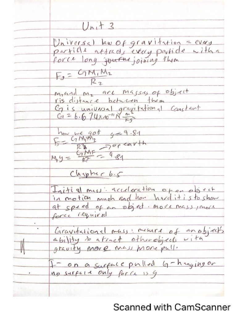 AP Physics 1 Unit 3 Notes | PDF