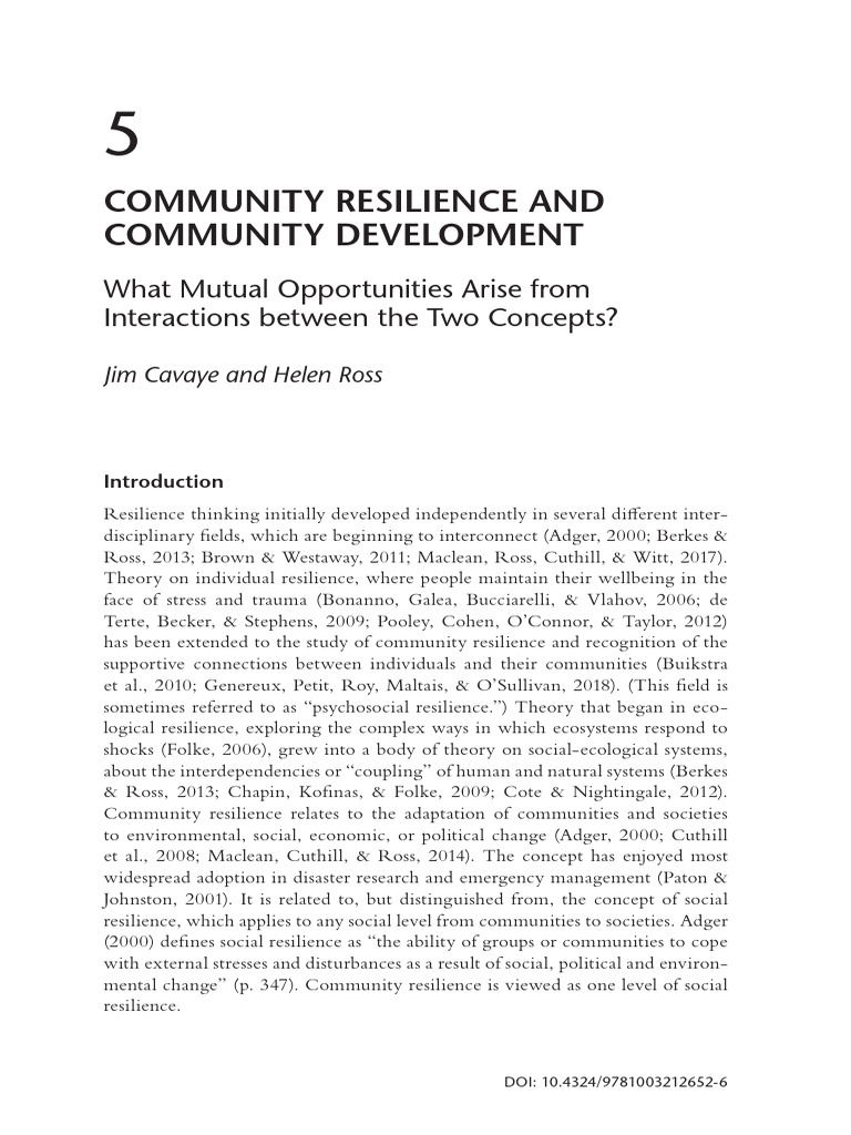 Community Resilience and Development Insights | PDF | Ecological ...