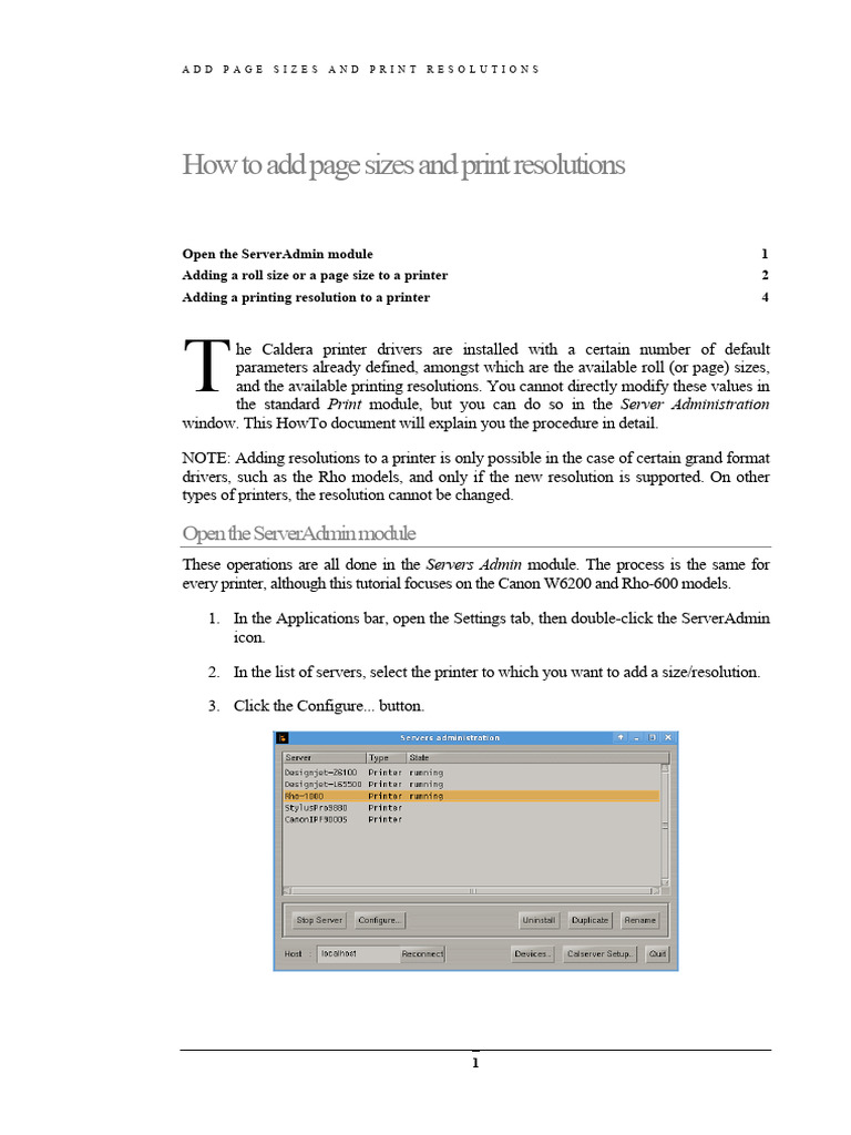 HowTo - Add Page Sizes and Print Resolutions | PDF | Printer (Computing ...