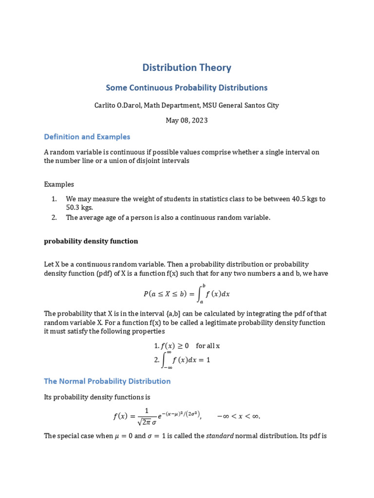 Continuous-Probability-Distributions | PDF