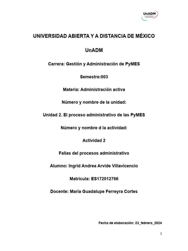 Gadma U2 A2 Inav | PDF | Negocios