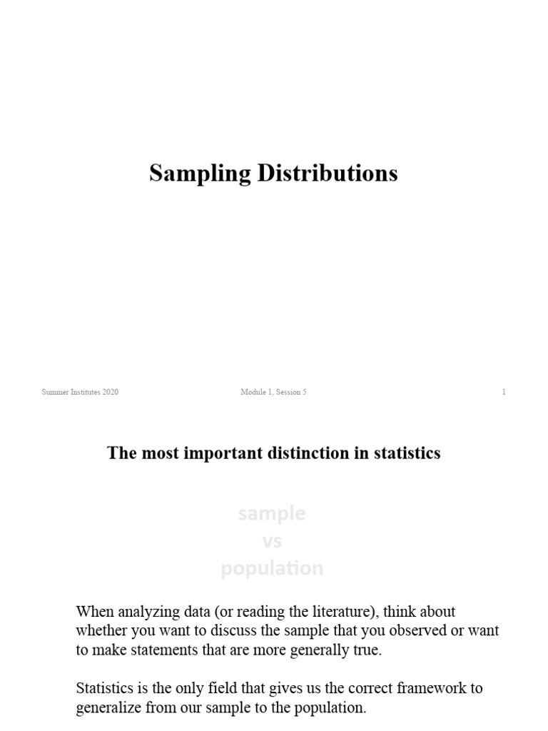 Sampling | PDF | Confidence Interval | Variance