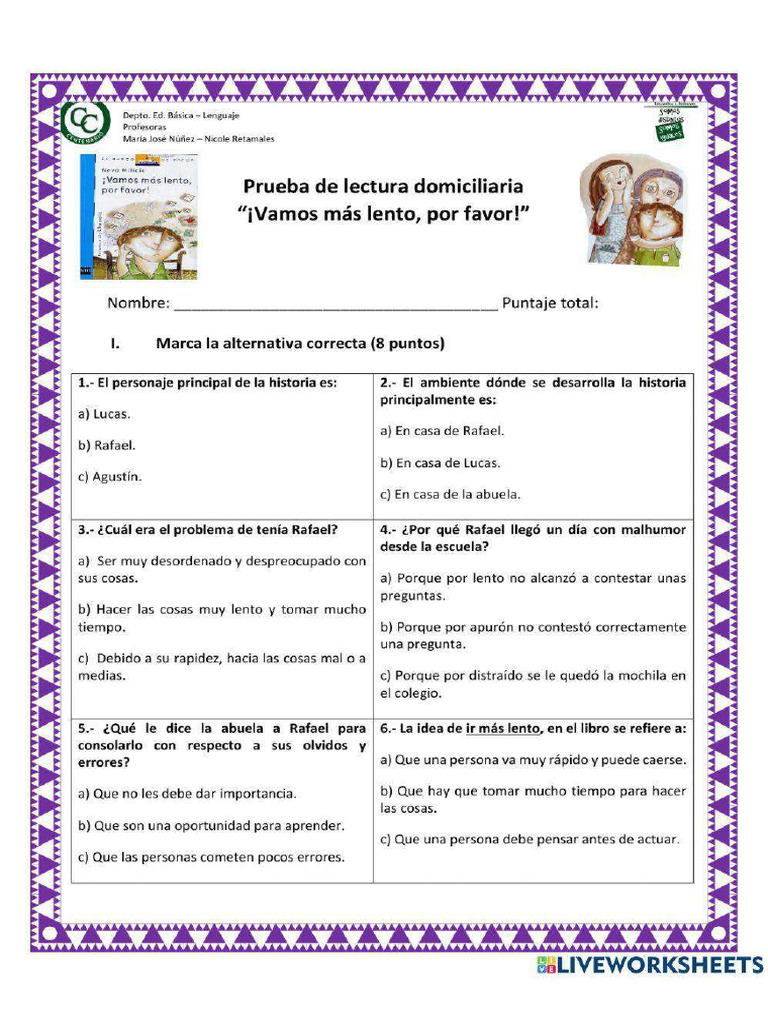 Prueba - Vamos Más Lento Por Favor | PDF